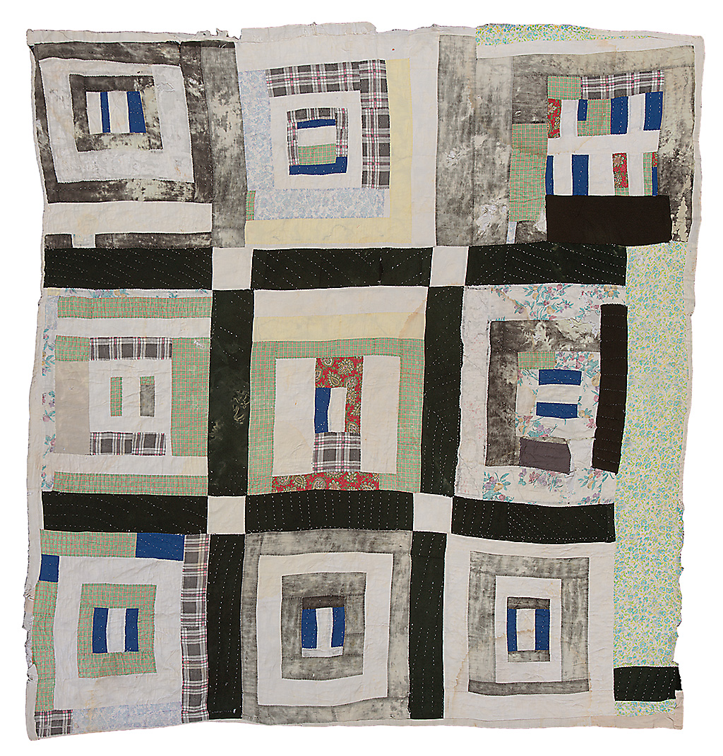 "Housetop"—nine-block "Log Cabin" variation | Souls Grown Deep