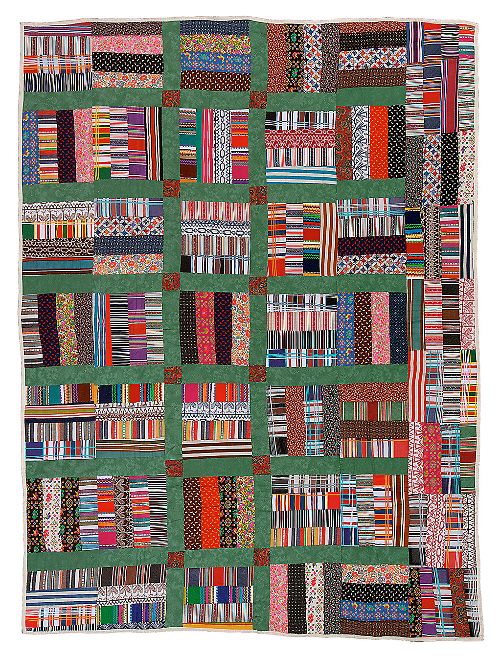 "Roman Stripes" variation with sashing | Souls Grown Deep