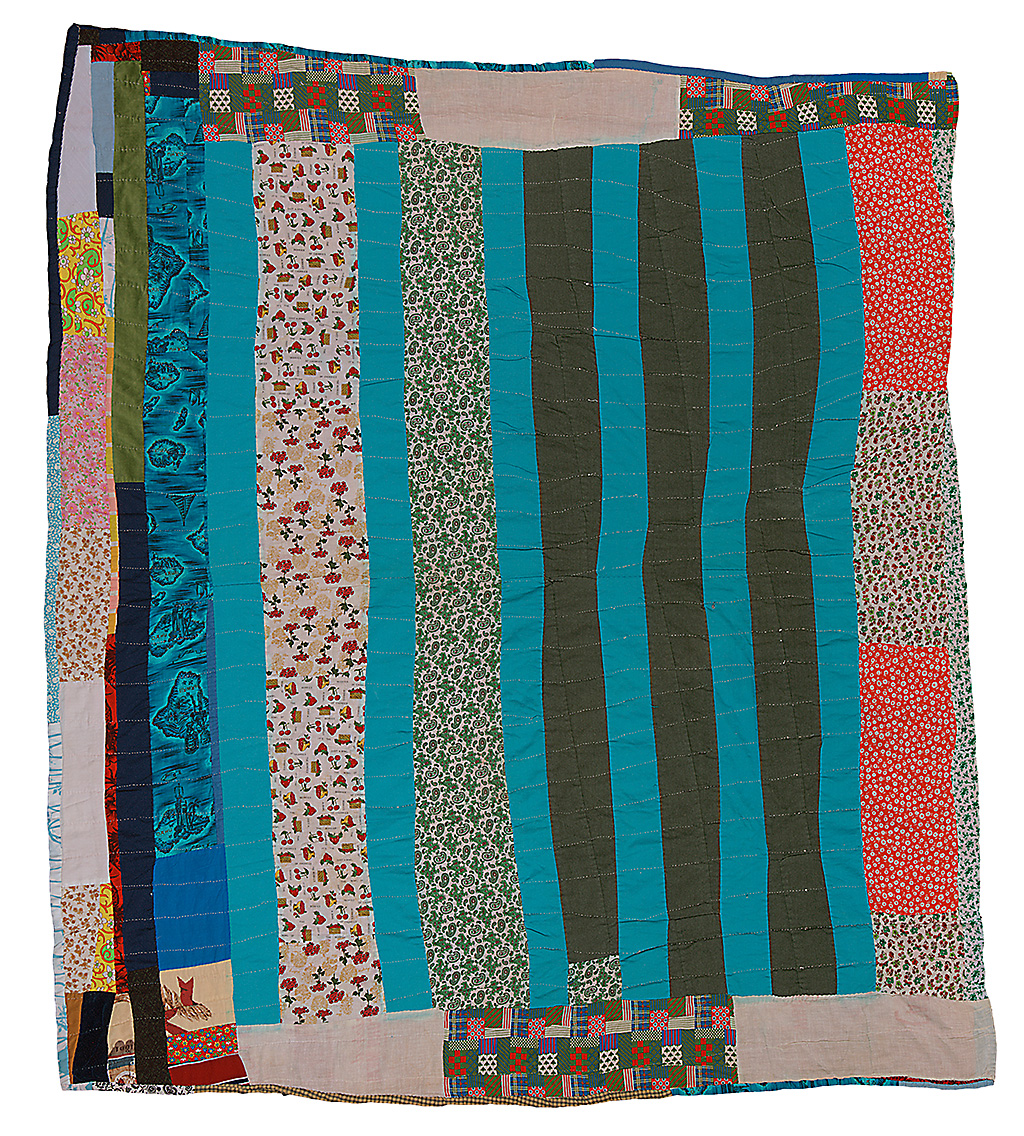 Two-sided quilt: [1] Framed center medallion [2] Bars and rectangles ...